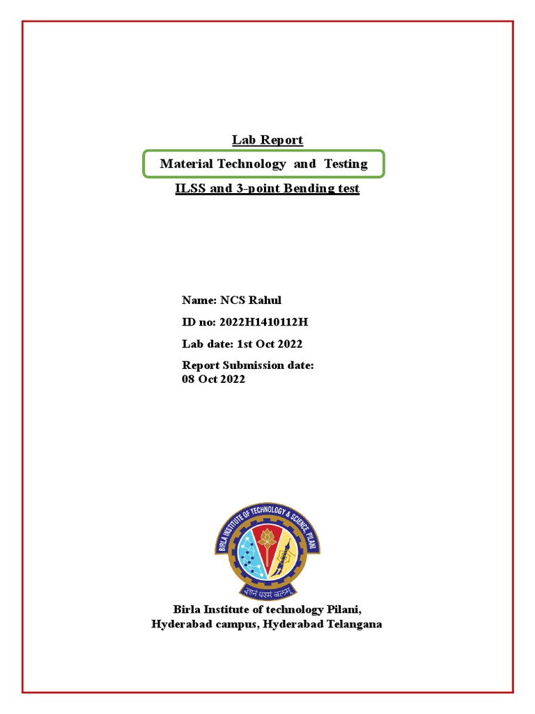 Rahul 20221410112 ILSS 3-Point Bending Test Exp4 | PDF | Bending | Hardness