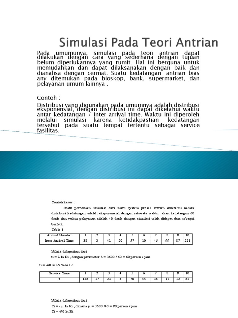 09-Simulasi Pada Teori Antrian | PDF