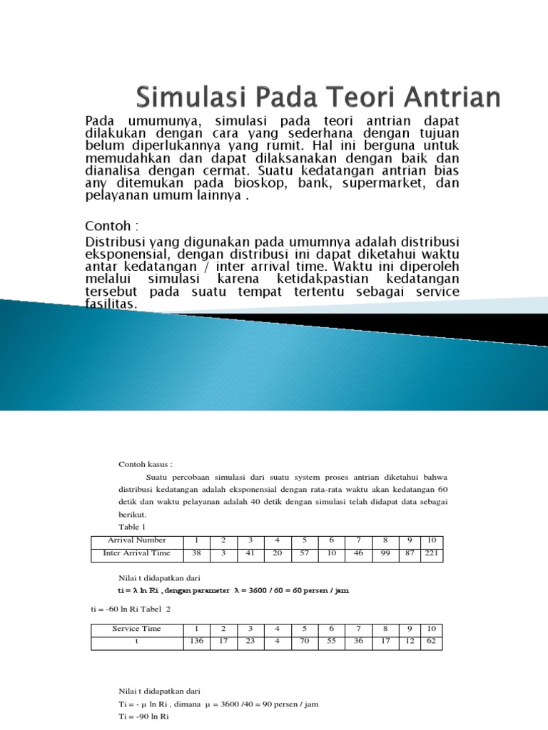 09-Simulasi Pada Teori Antrian | PDF | Metode & Bahan Ajar | Komputer