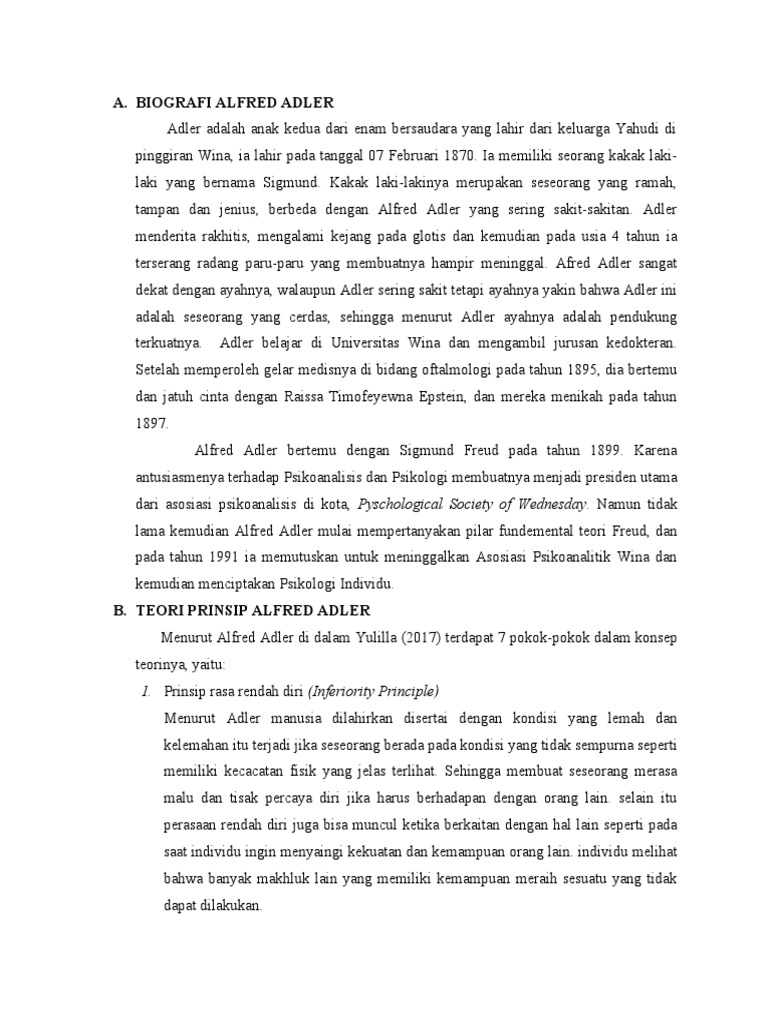 Biografi Alfred Adler | PDF