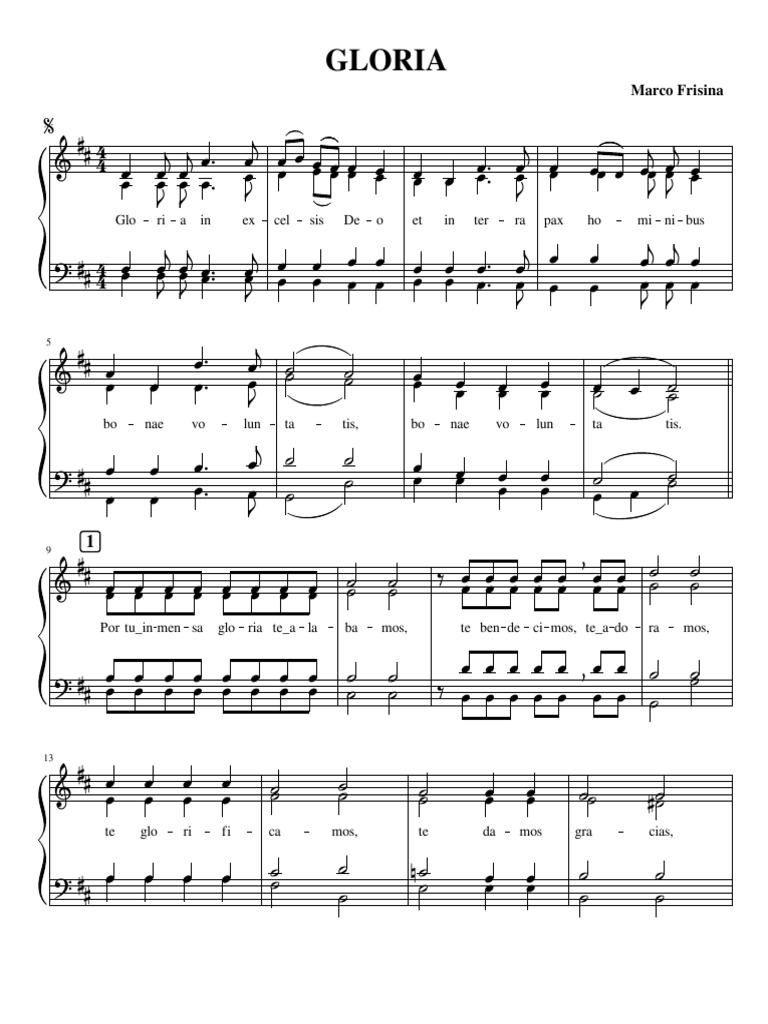 Gloria Latin - Frisina - ReM | PDF