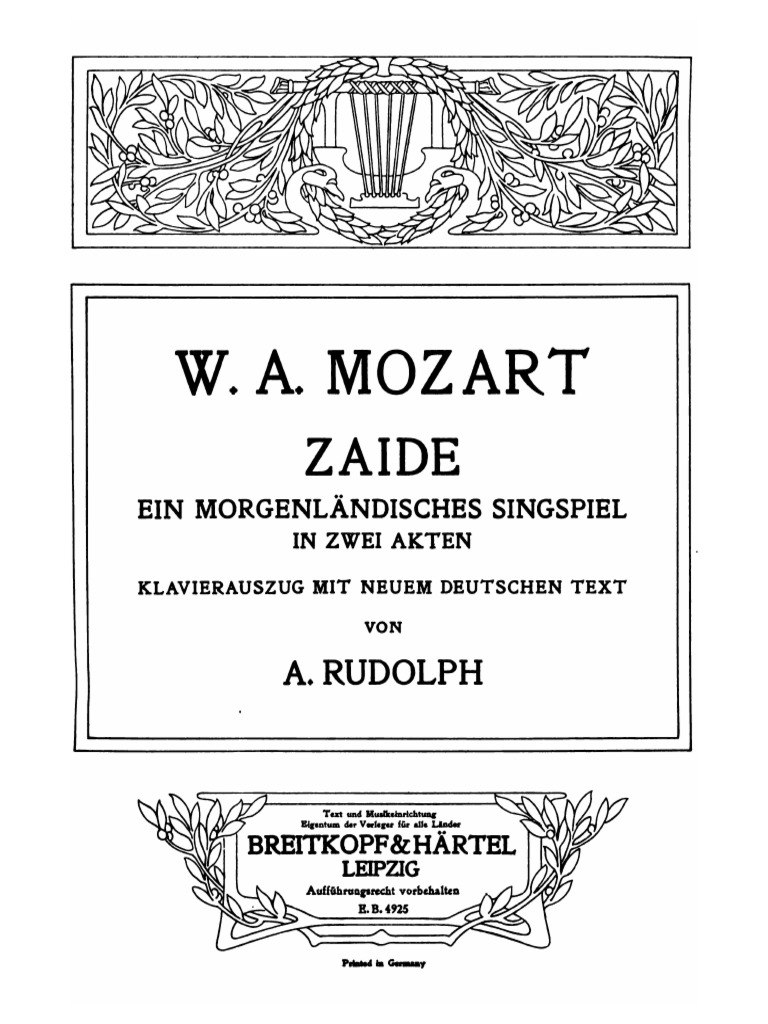 IMSLP843519-PMLP57176-Mozart - Zaide (Vocal Score, Rudolph) | PDF