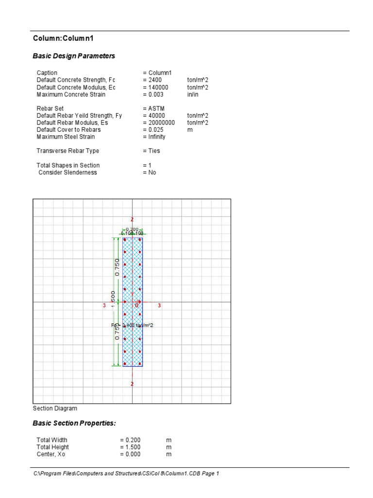 Column:Column1: Basic Design Parameters | PDF | Building Engineering ...