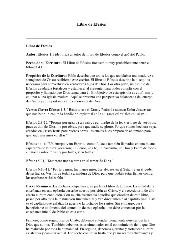 Libro de Efesios | PDF | Epístola a los efesios | Cristo (título)