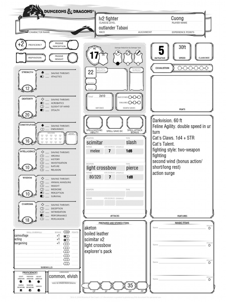 Grit and Glory v6 Character Sheet 1.1 Taba | PDF