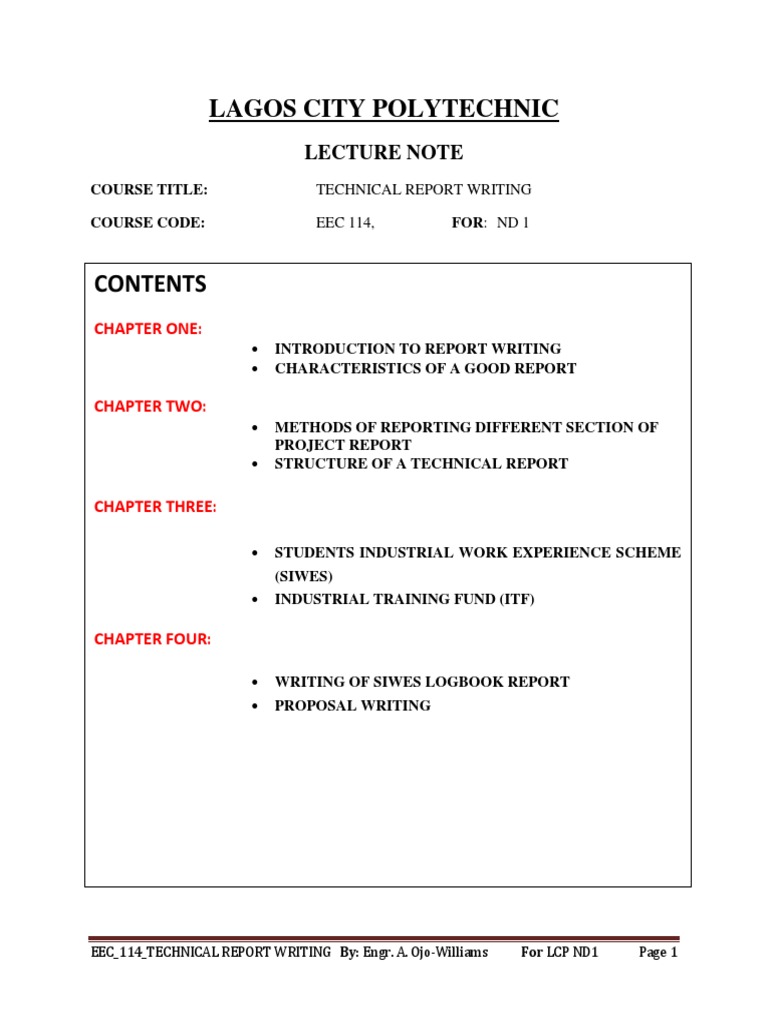 Eec 114 - Technical Report Writing | PDF | Request For Proposal ...