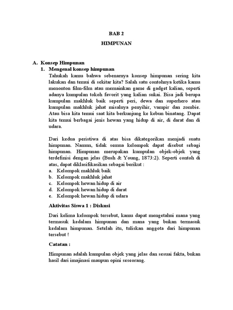 Materi Bab 2 Himpunan | PDF