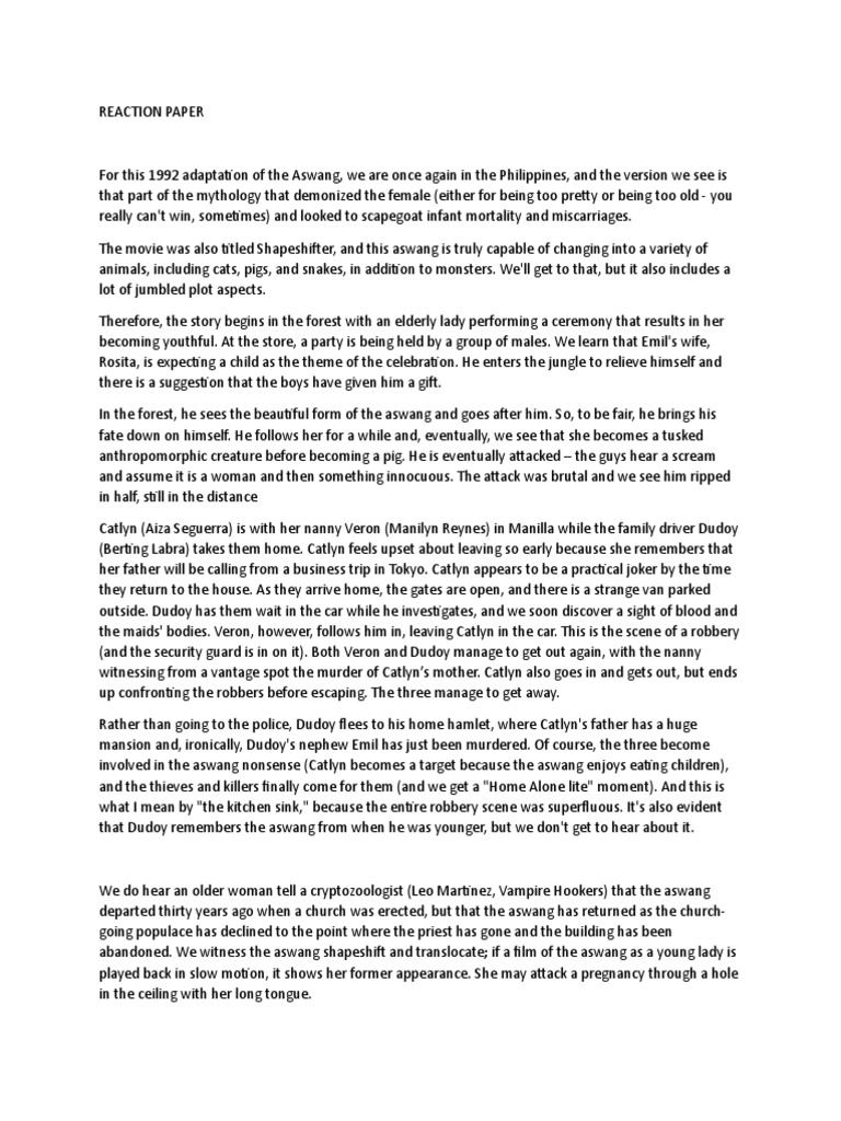 Reaction Paper | PDF