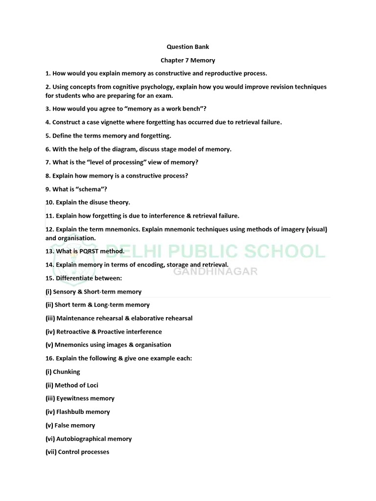 Ch-7 Question Bank | PDF