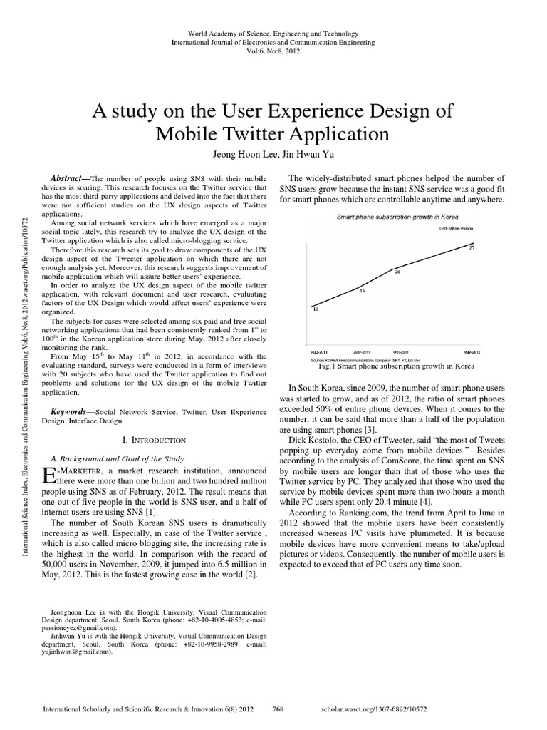 A Study On The User Experience Design of Mobile Twitter Application ...