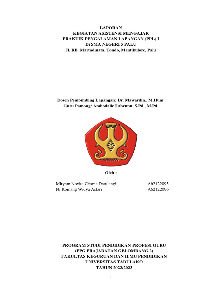 LAPORAN ASISTENSI MENGAJAR BAHASA INGGRIS SMAN 5 PALU Fixxx PDF | PDF