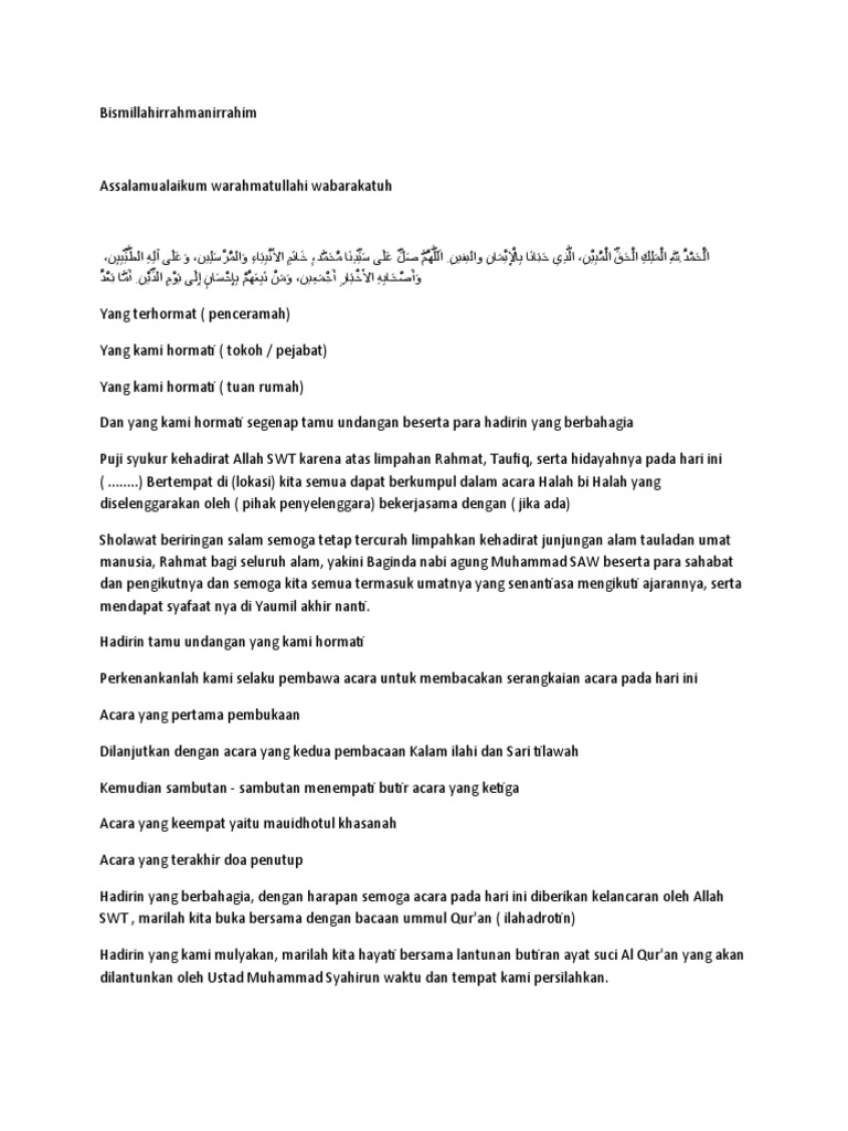 Teks MC HBH 2022 | PDF | Agama & Spiritualitas