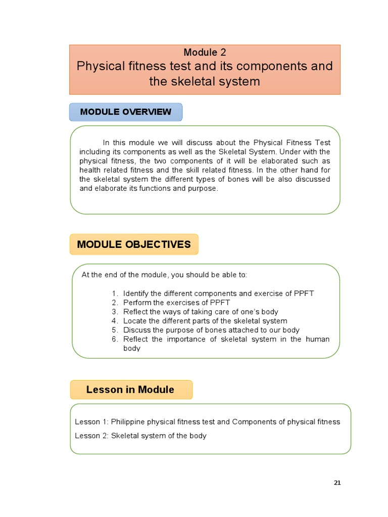 (Template) PE-101-Module-2 | PDF | Skeleton | Physical Fitness