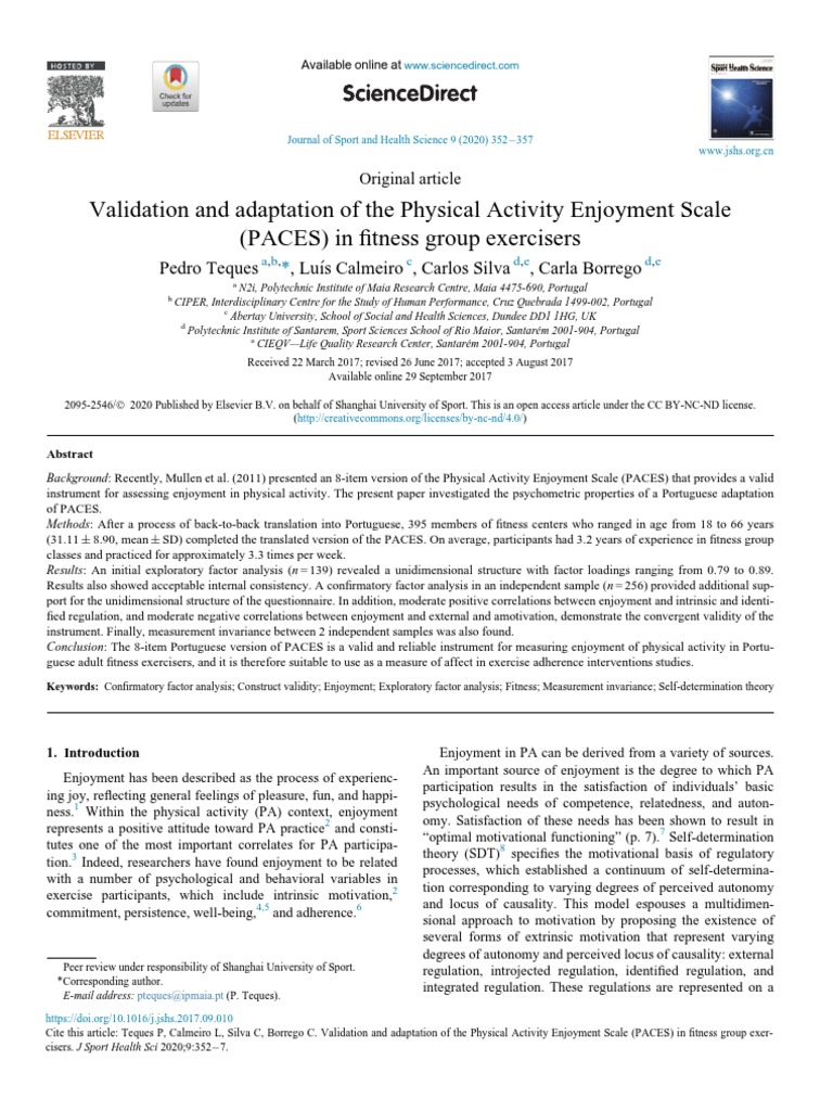 Enjoyment Scale Validation | PDF | Happiness | Psychology