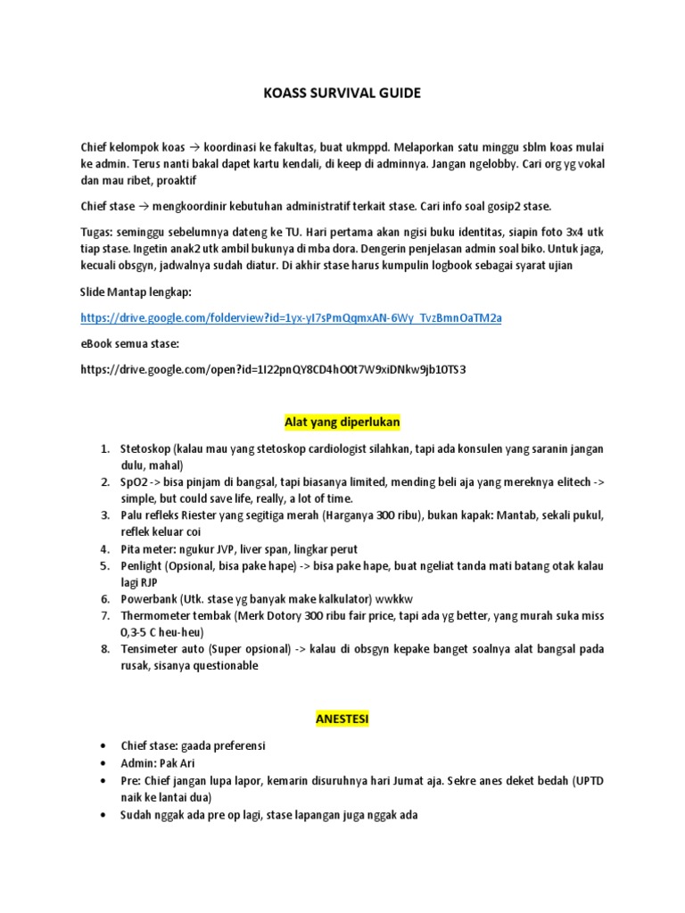 Koas Survival Guide PDF | PDF