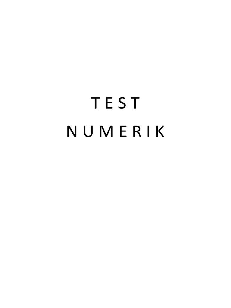 RAGAM TES - Numerik | PDF | Olahraga & Rekreasi | Game & Aktivitas