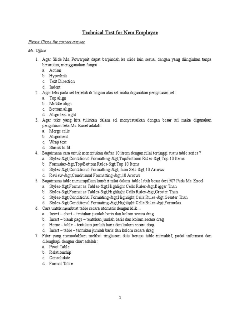 Soal Praktek Ms - Office | PDF