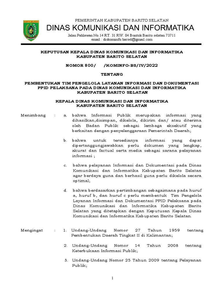 SK Ppid Pelaksana | PDF