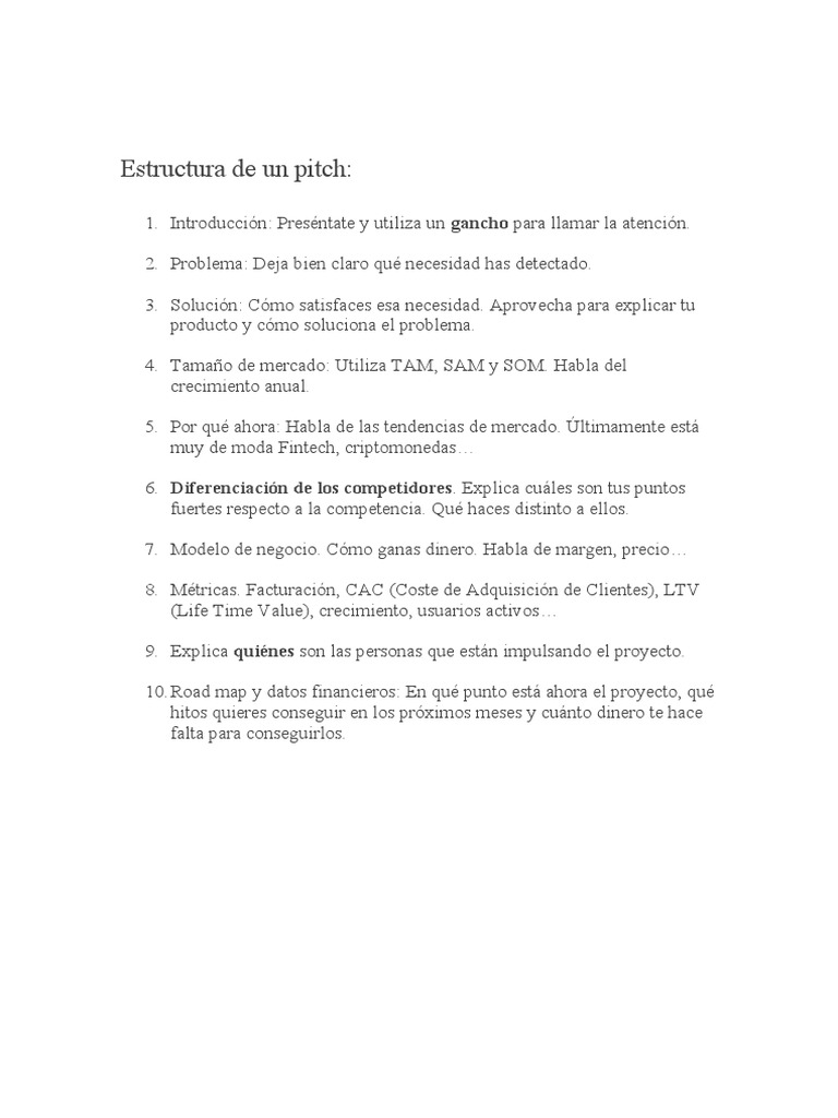 Estructura de Un Pitch | PDF