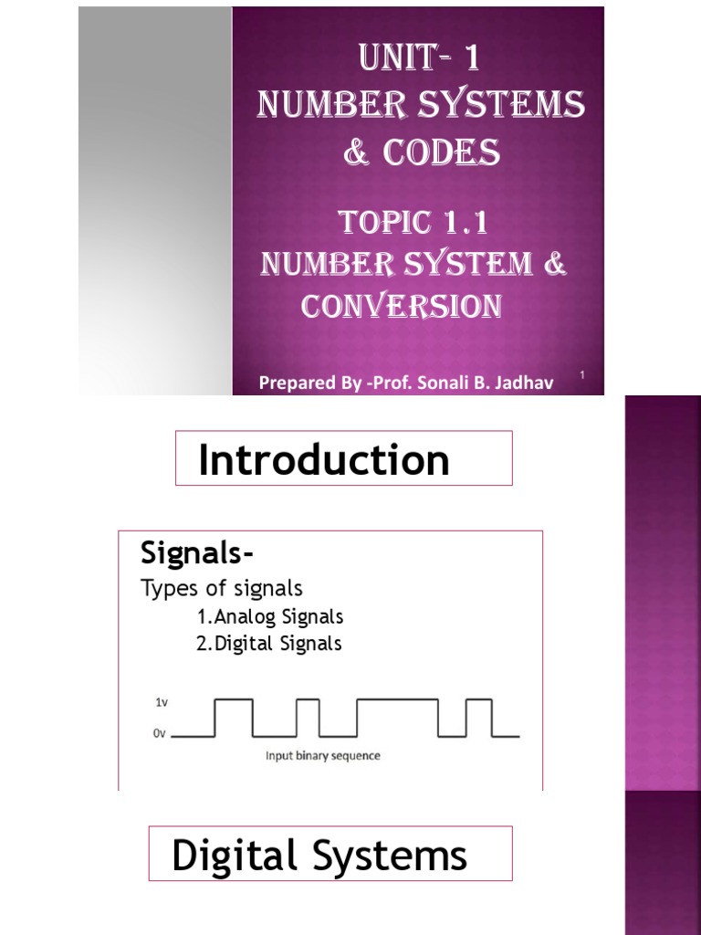 1 1 De Unit 1 Number System And Convertion Pdf Arithmetic