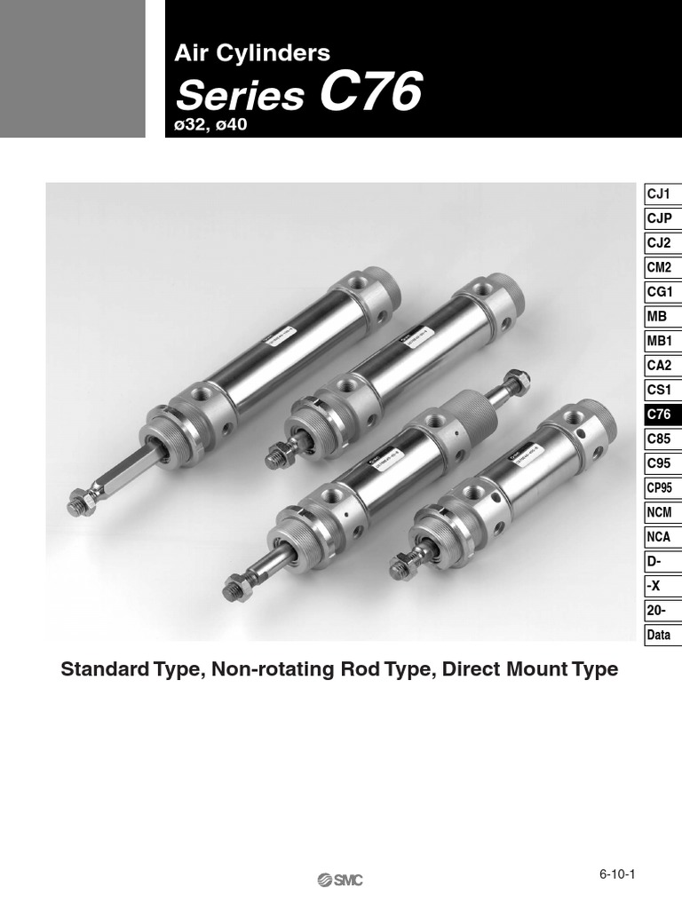 C76 Series Air Cylinders Overview | PDF