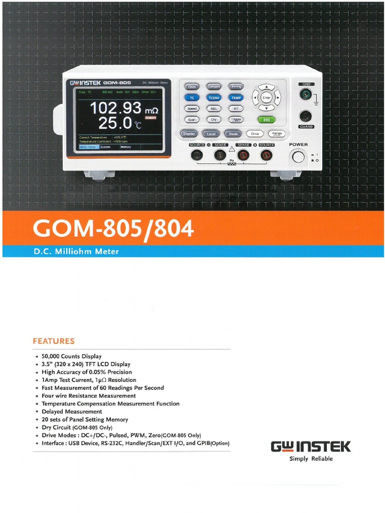 GW Instek GOM 804 Brochure EN 827c | PDF | Electrical Resistance And ...