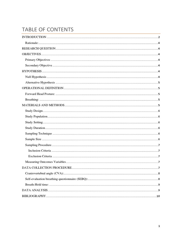 SYNOPSIS - Prevelance of FHP and Its Effect On Breathing Among Students ...