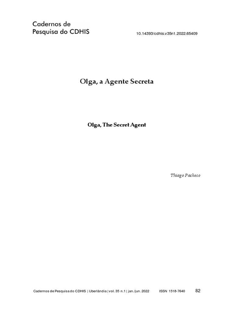 Olga A Agente Secreta PDF | PDF | Espionagem | Comunismo