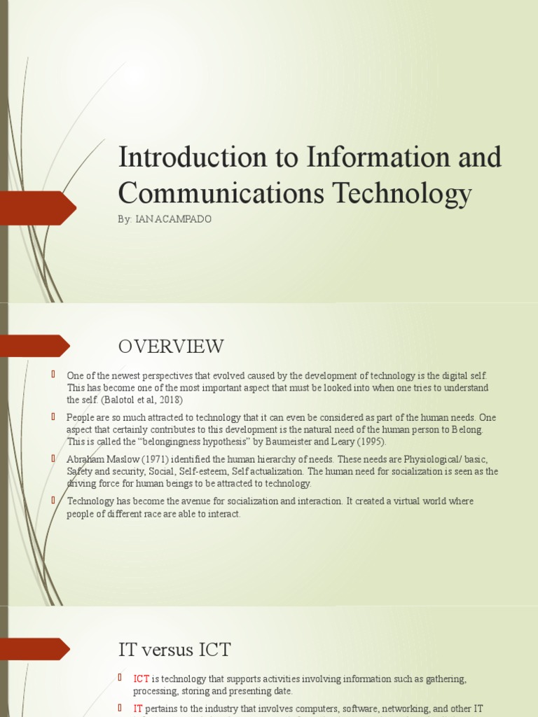 Introduction To ICT | PDF | Integrated Circuit | Usb Flash Drive