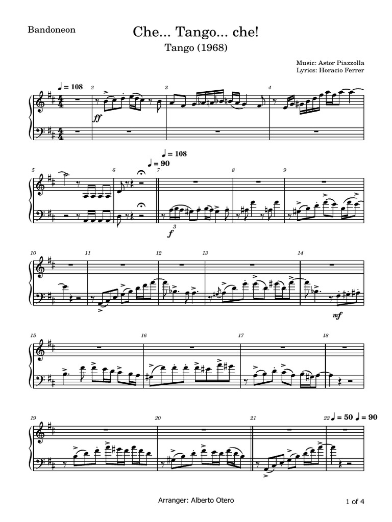 Che.. Tango.. Che Astor Piazzolla-Bandoneon | PDF | Argentine Music ...