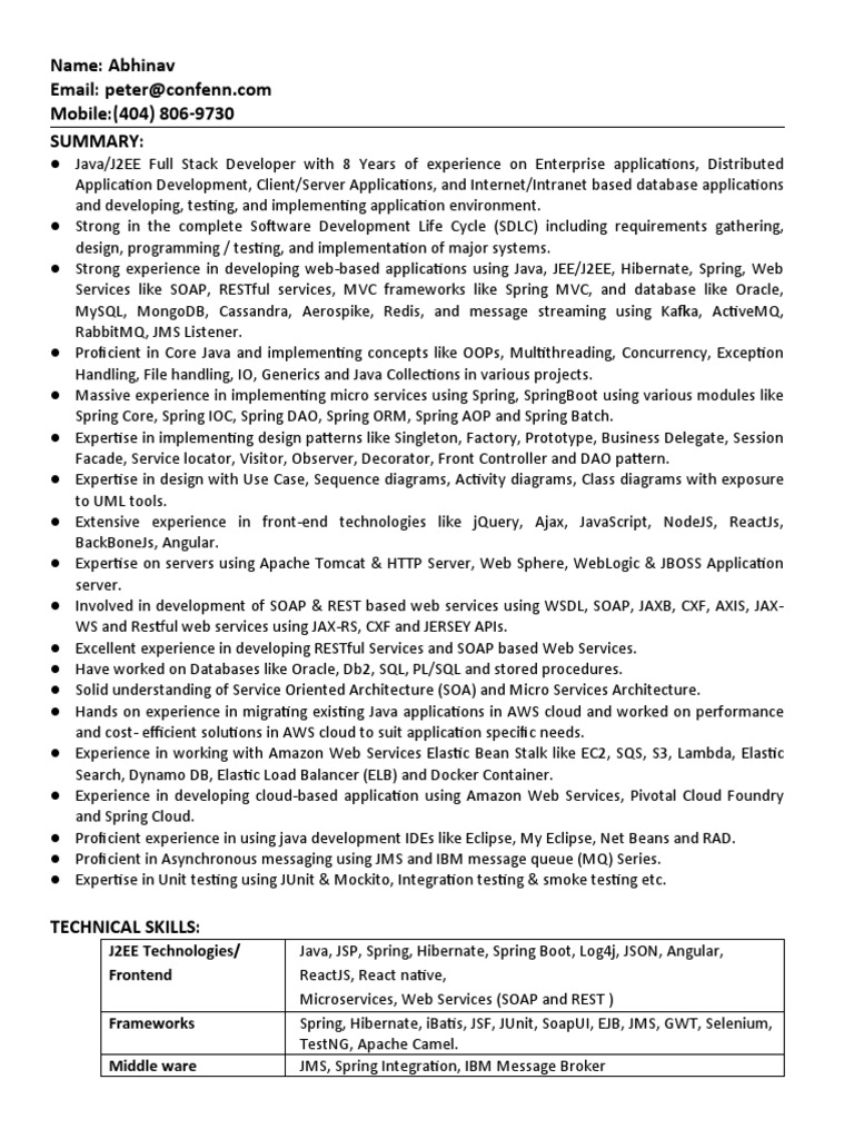Abhinav D Java | PDF | Spring Framework | Representational State Transfer
