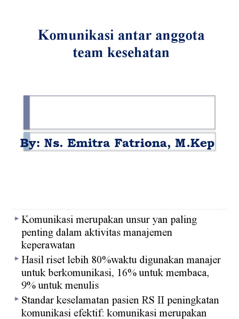 Komunikasi Antar Anggota Team Kesehatan | PDF