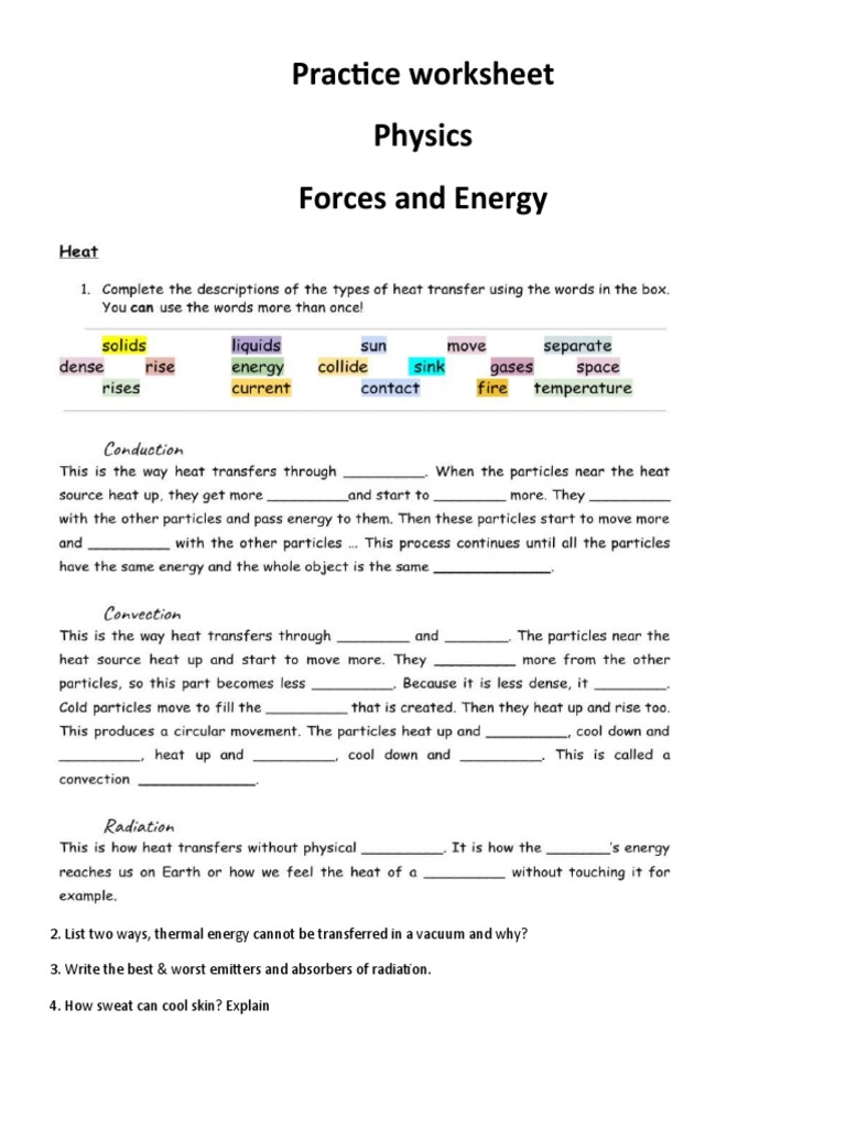 Physics Practice: Forces & Energy | PDF