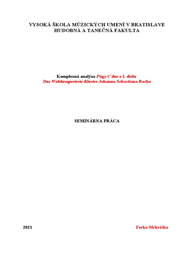 Ukážková Seminárna práca-Analýza9-Bach | PDF