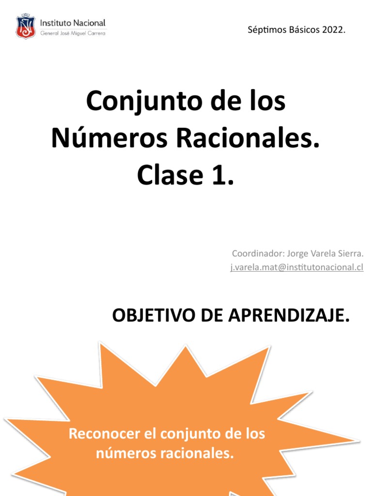 Clase 1 - Conjunto de Los Numeros Racionales | PDF | Número racional ...
