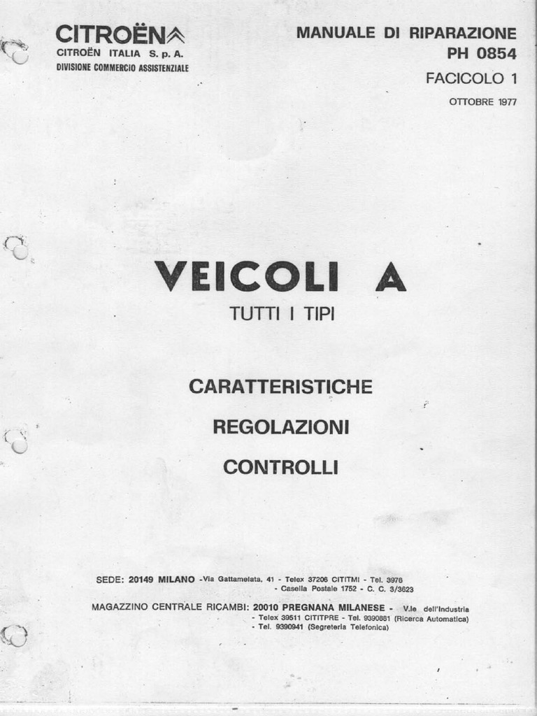 Manuale Regolazioni 2cv PDF | PDF