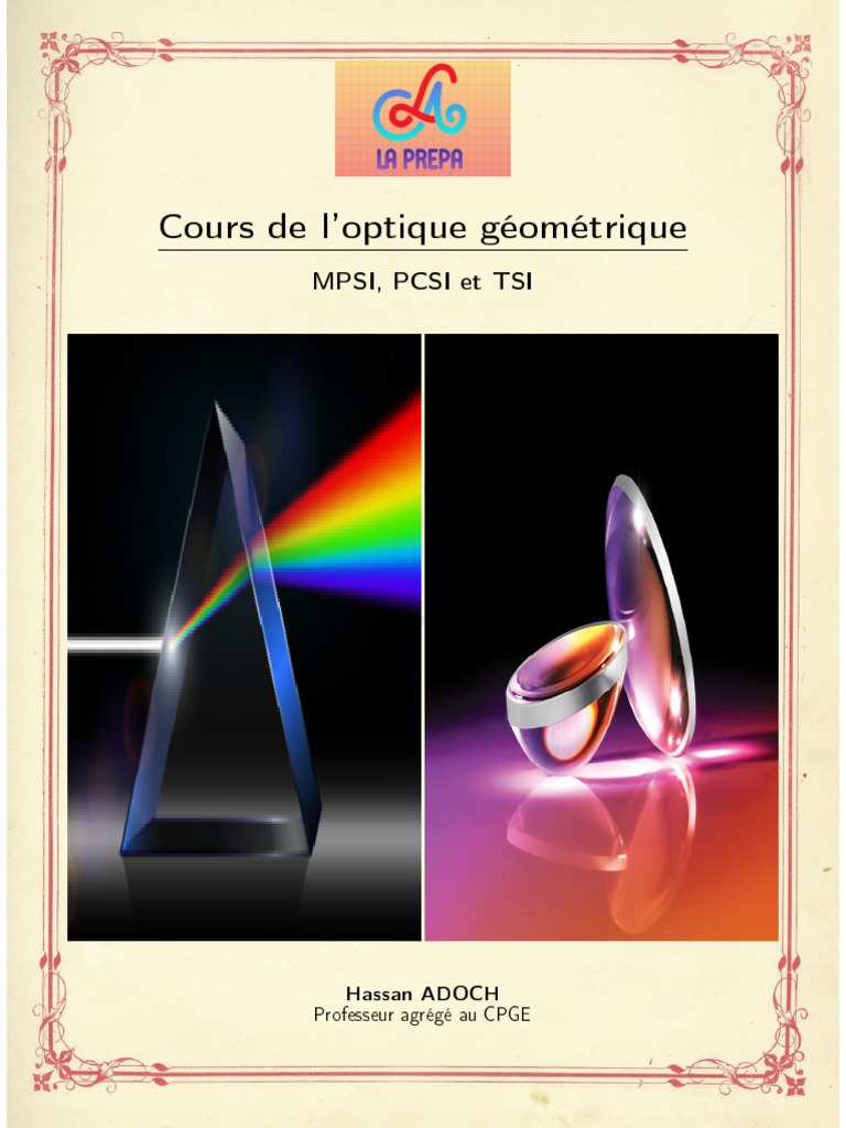 Cours d'Optique Géométrique MPSI | PDF | Vagues | Indice de réfraction