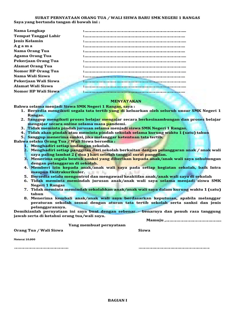TATA TERTIB SMKN 1 RANGAS - REVISI 2022 | PDF