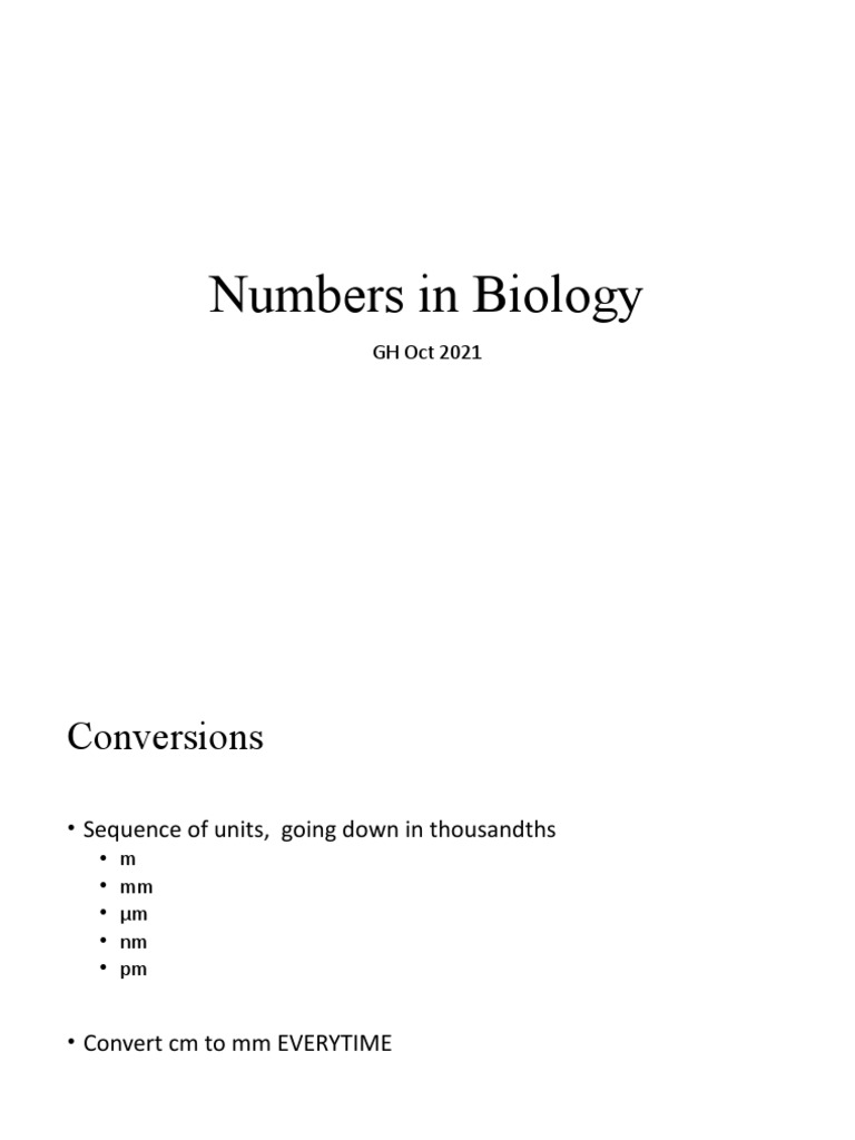 Numbers in Biology Documented | PDF | Home & Garden | Science & Mathematics