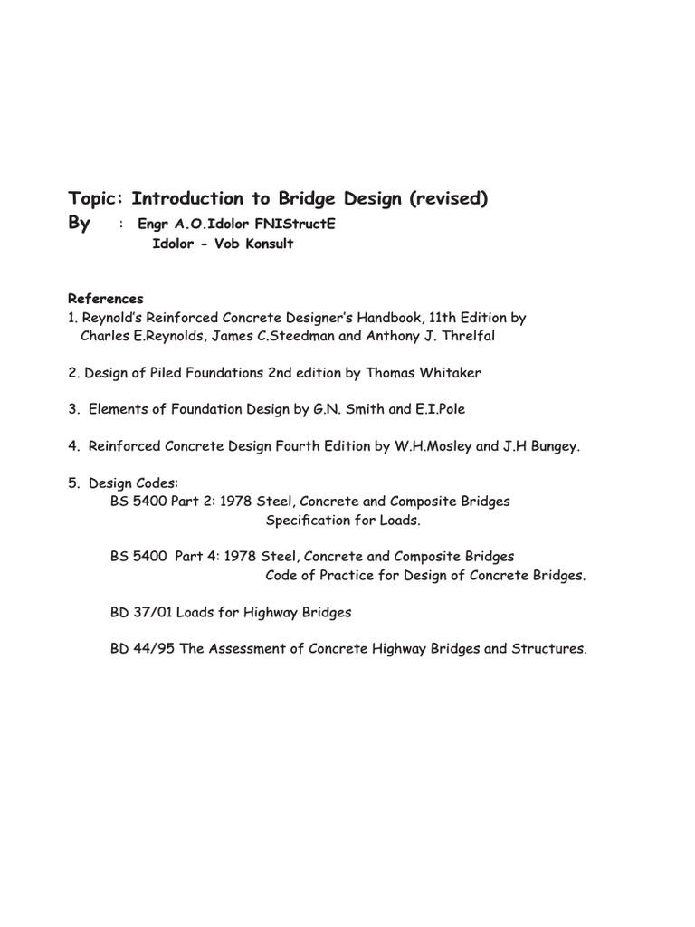 Introduction To Bridge Design (Revised) | PDF | Prestressed Concrete ...