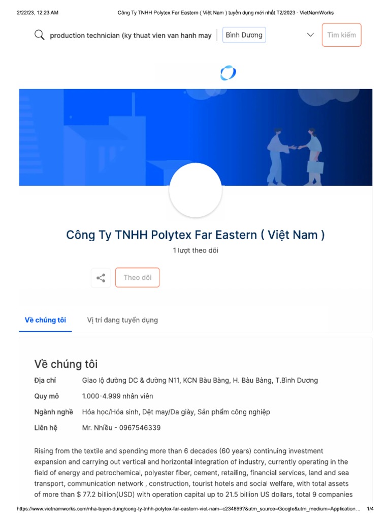 Công Ty TNHH Polytex Far Eastern | PDF