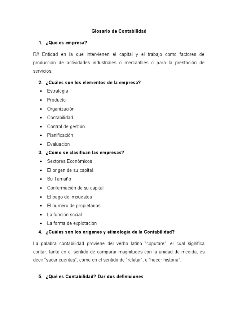 Glosario de Contabilidad | PDF