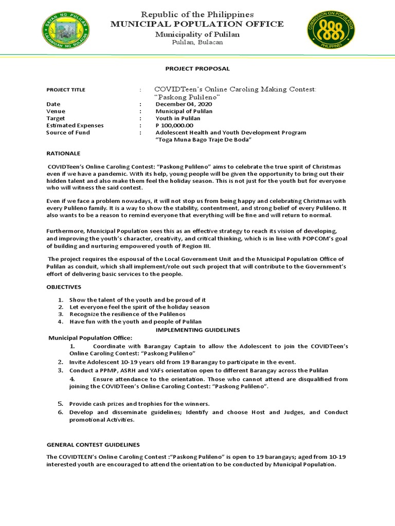 2020 Proposal Online Caroling | PDF