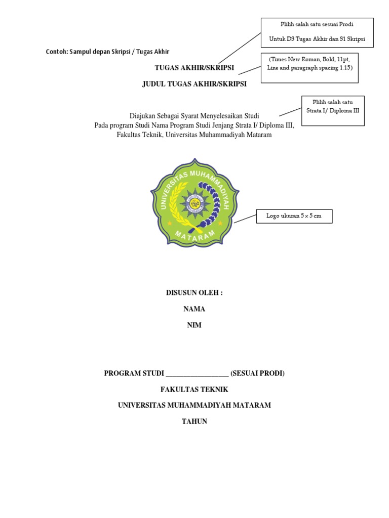 Contoh Cover Skripsi PDF | PDF