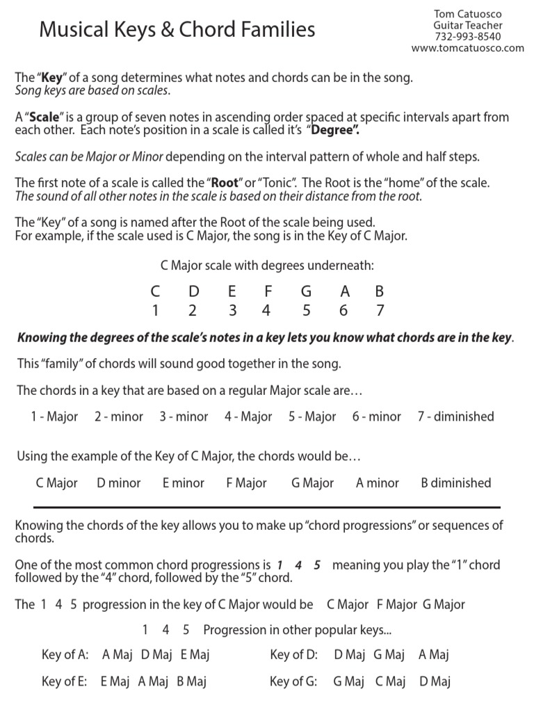 Keys and Chord Families | PDF