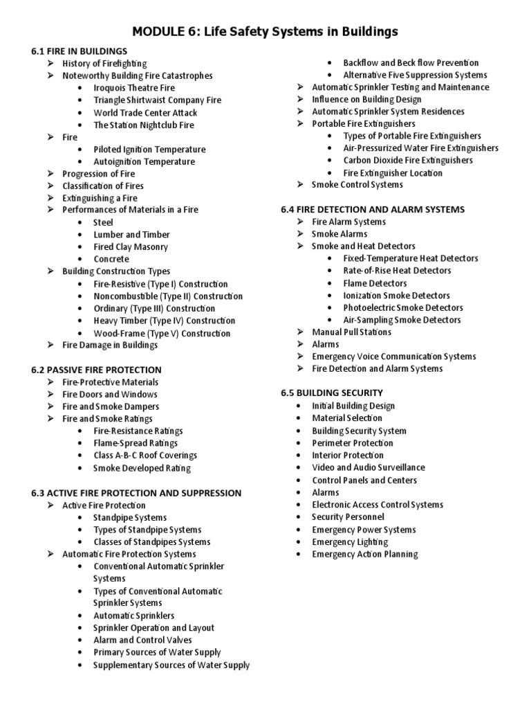 Module 6 LIFE SAFETY SYSTEMS IN BUILDINGS | PDF | Fires | Firefighting