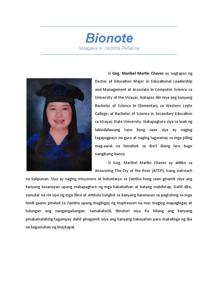 Bionote Filipino | PDF