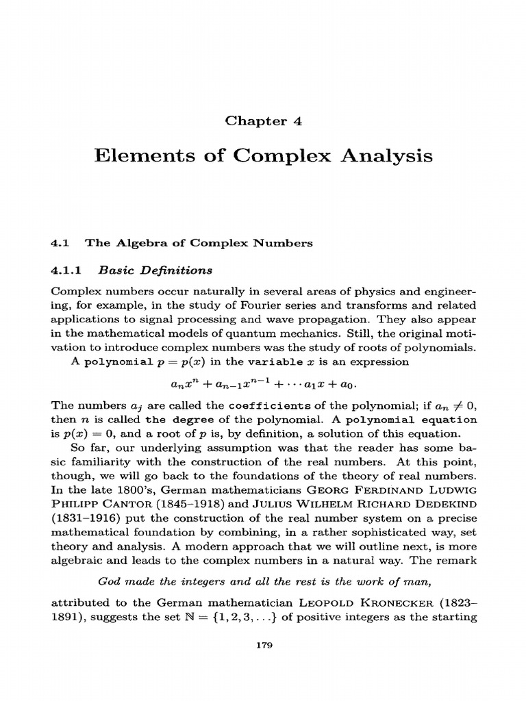 Elements of Complex Analysis | PDF | Complex Number | Numbers