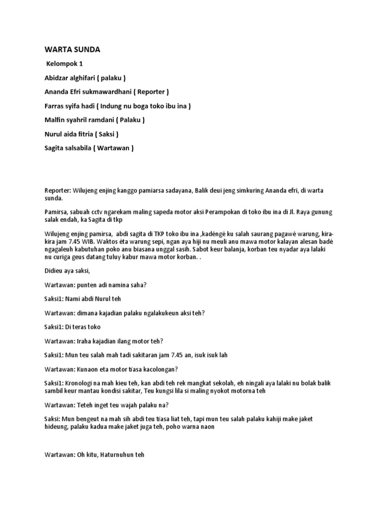 WARTA SUNDA KELOMPOK 1WPS Office | PDF