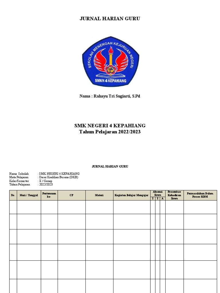 Jurnal Harian Guru | PDF